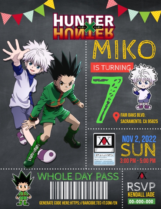 Hunter X Hunter Template | PosterMyWall