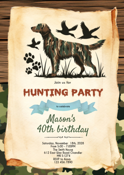 Hunting Dog Birthday Invitation Template | PosterMyWall