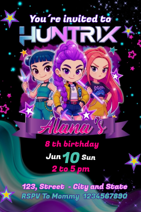 Plantilla de Huntrix invitation Template | PosterMyWall
