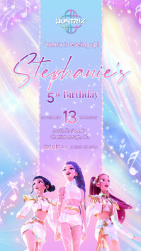 Huntrix Kpop Demon Hunter Birthday Invitation Instagram Story Templat ...