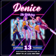 Huntrix Kpop Demon Hunters Birthday Invitation Template | PosterMyWall