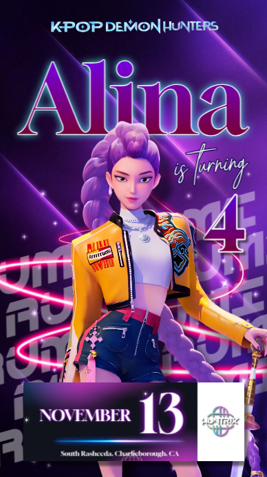 Huntrix Kpop Demon Hunters Birthday Invitation Ithempulethi | PosterMyWall