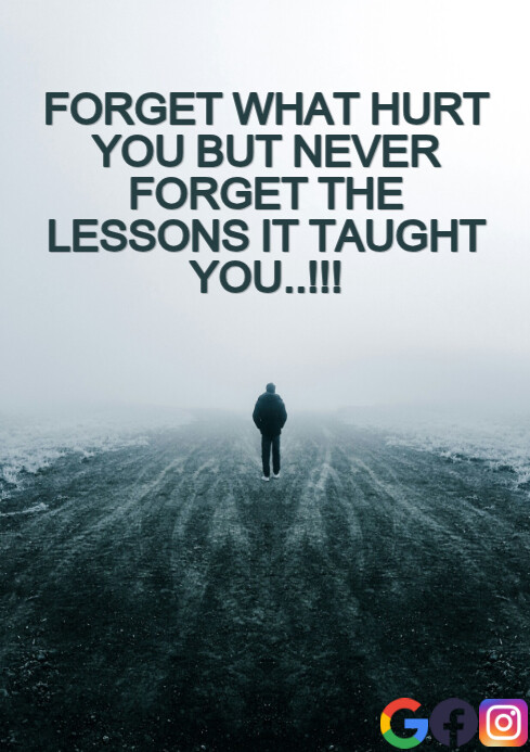 HURT AND LESSONS QUOTE TEMPLATE | PosterMyWall