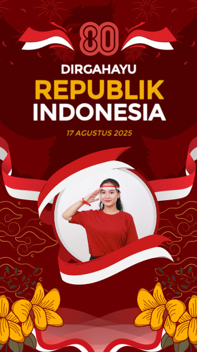 HUT RI 17 Agustus 2025 ke 80 Template | PosterMyWall