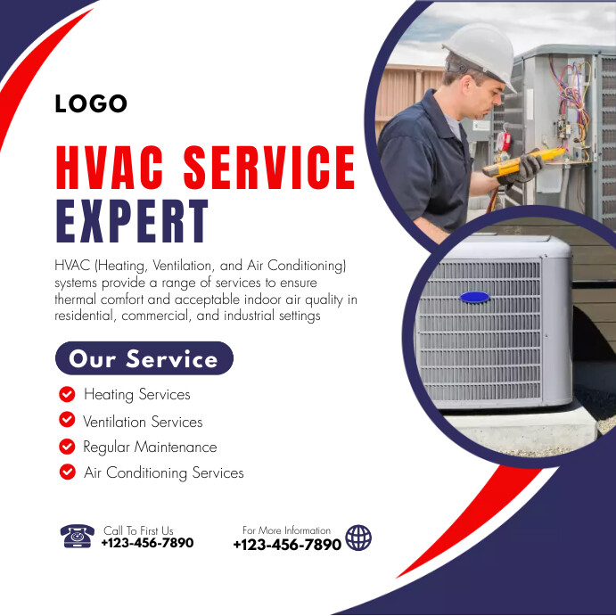 HVAC AIR CONDITIONER PROFESSIONAL SERVICES Template | PosterMyWall