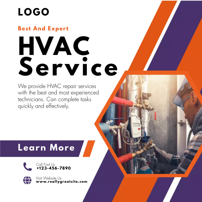 HVAC AIR CONDITIONER PROFESSIONAL SERVICES Template | PosterMyWall