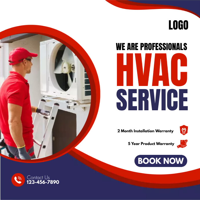 HVAC AIR CONDITIONER PROFESSIONAL SERVICES Template | PosterMyWall
