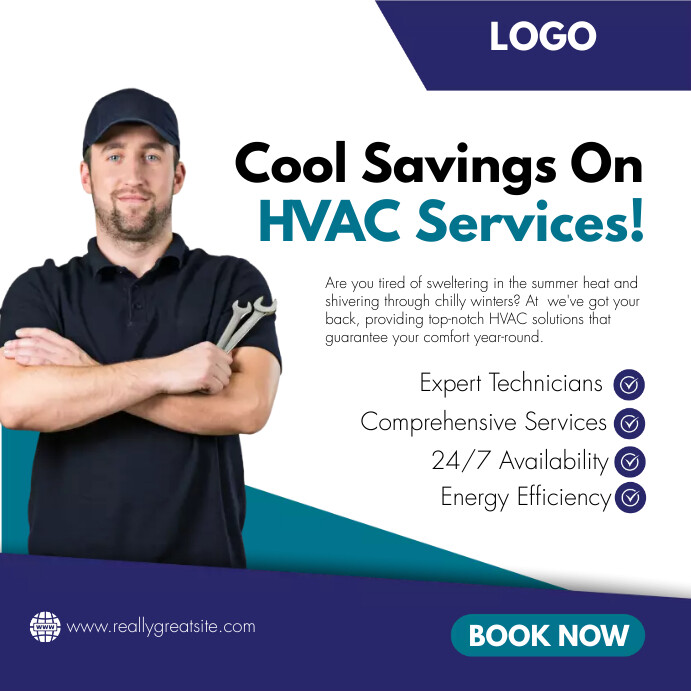 HVAC AIR CONDITIONER PROFESSIONAL SERVICES Template | PosterMyWall
