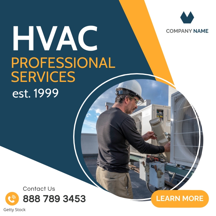 Plantilla de hvac professional services advertisement inst | PosterMyWall