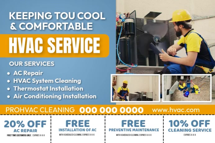 HVAC Service Ads Template | PosterMyWall