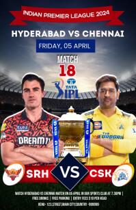 Dc vs Csk Ipl match poster Template | PosterMyWall