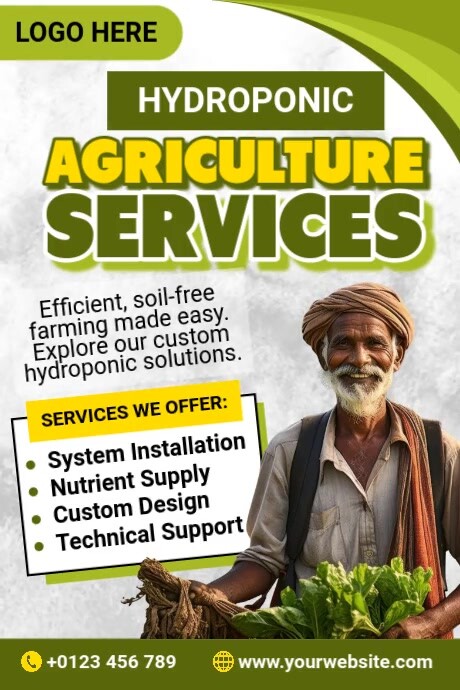 Hydroponic Agriculture Services Template | PosterMyWall