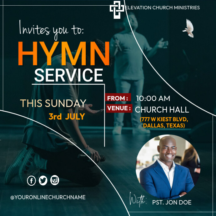 Plantilla de Del Servicio de Himnos de Búsqueda (1) | PosterMyWall