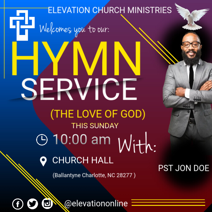 Plantilla de Del Servicio de Búsqueda de Himnos | PosterMyWall