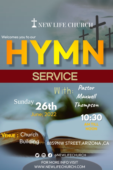 Plantilla de Del Servicio de Búsqueda de Himnos | PosterMyWall