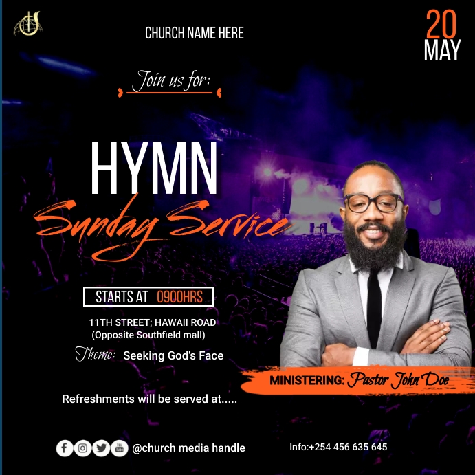 Plantilla de Del Servicio de Búsqueda de Himnos | PosterMyWall