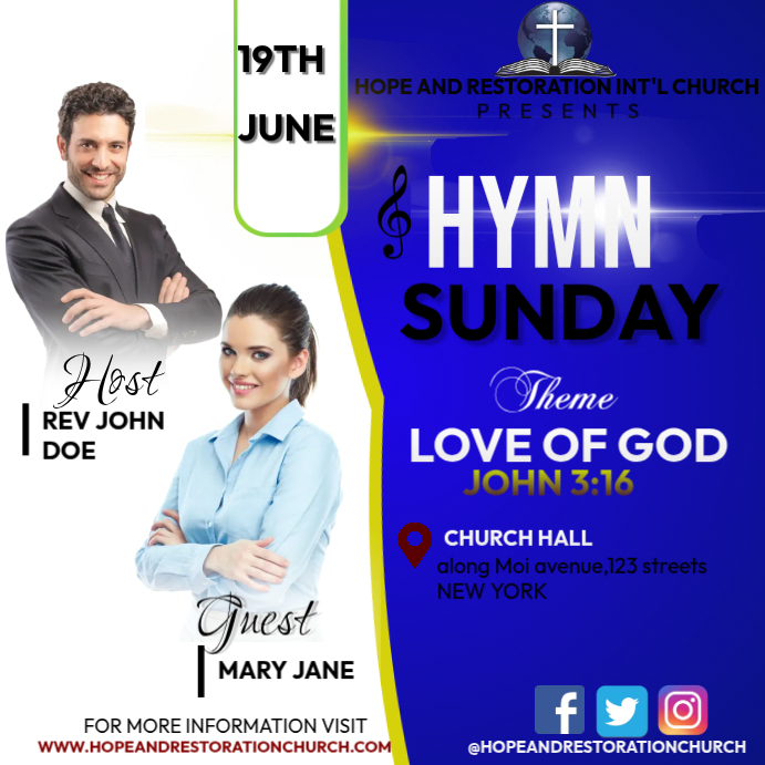 Copy of hymn sunday | PosterMyWall
