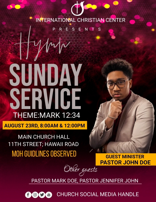 Copy of hymn sunday service | PosterMyWall