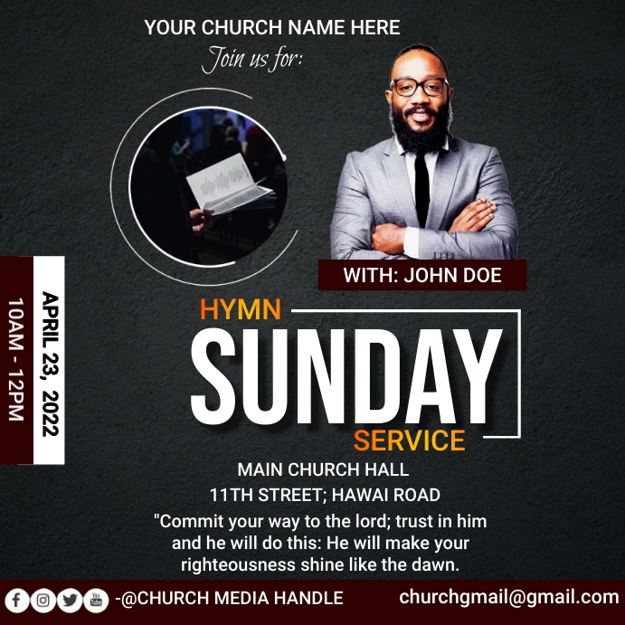 Copy of hymn sunday service | PosterMyWall