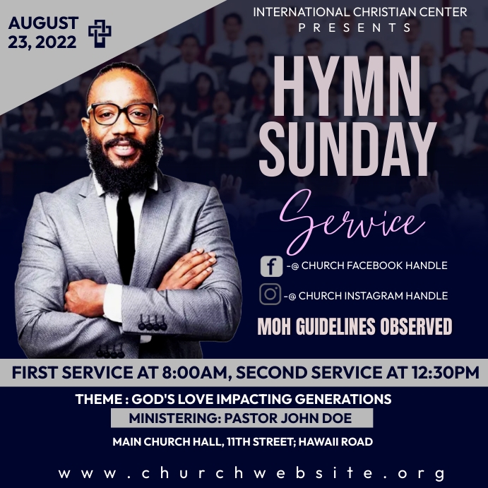 Plantilla de De Servicio Dominical de Himnos de | PosterMyWall