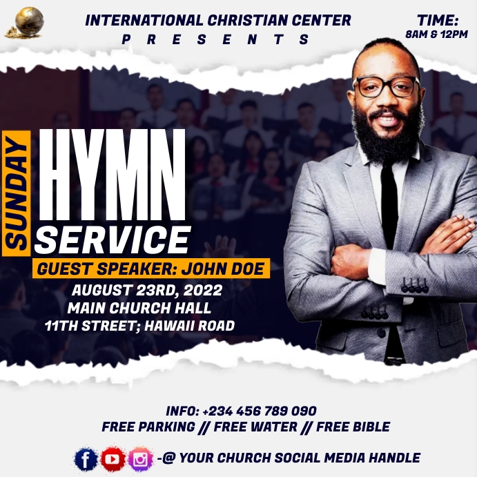 hymn sunday service Template | PosterMyWall