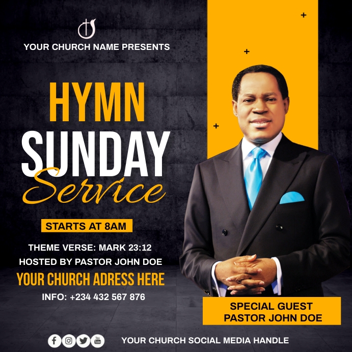 hymn sunday service Template | PosterMyWall