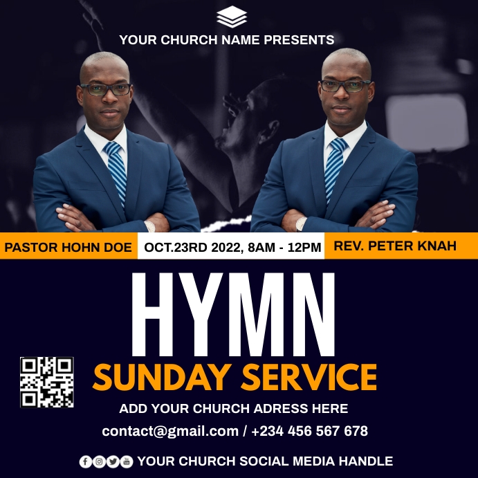 Modèle Du Service Du Dimanche de L'hymne | PosterMyWall