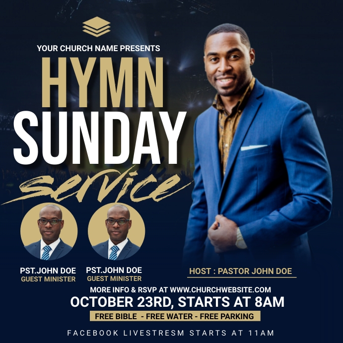 Plantilla de De Servicio Dominical de Himnos de | PosterMyWall