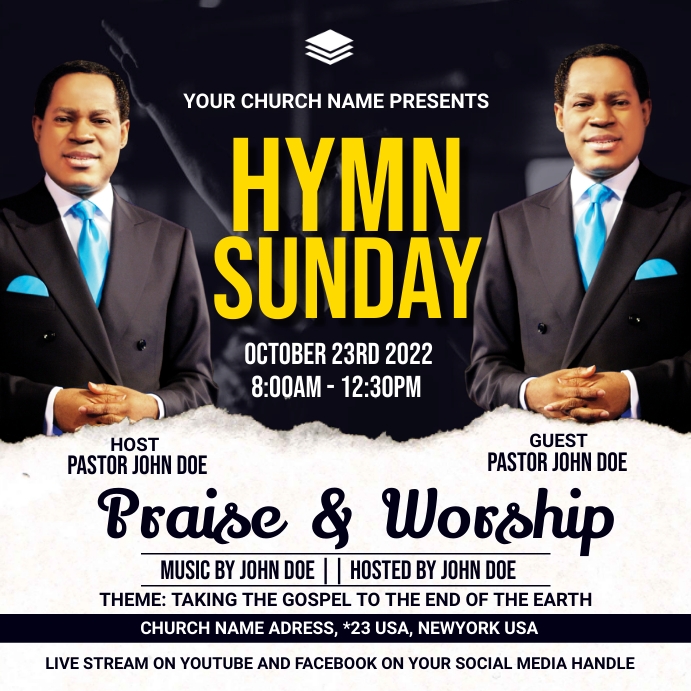 hymn sunday service Template | PosterMyWall