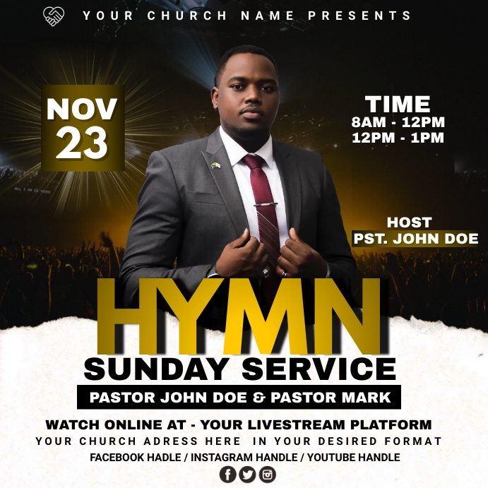 hymn sunday service Template | PosterMyWall