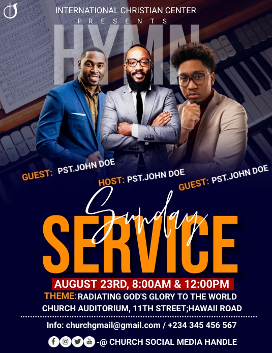 Copy of hymn sunday service | PosterMyWall