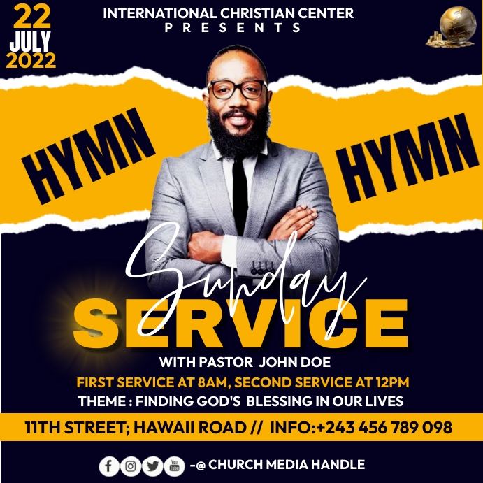 Copy of hymn sunday service | PosterMyWall