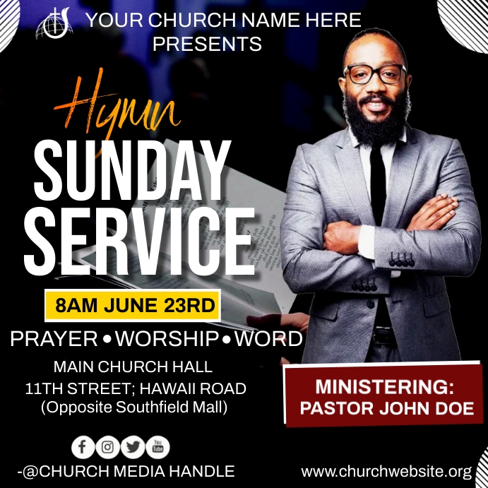 Copy of hymn sunday service | PosterMyWall