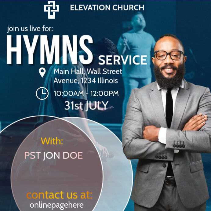 HYMNS SERVICE (2) Template | PosterMyWall