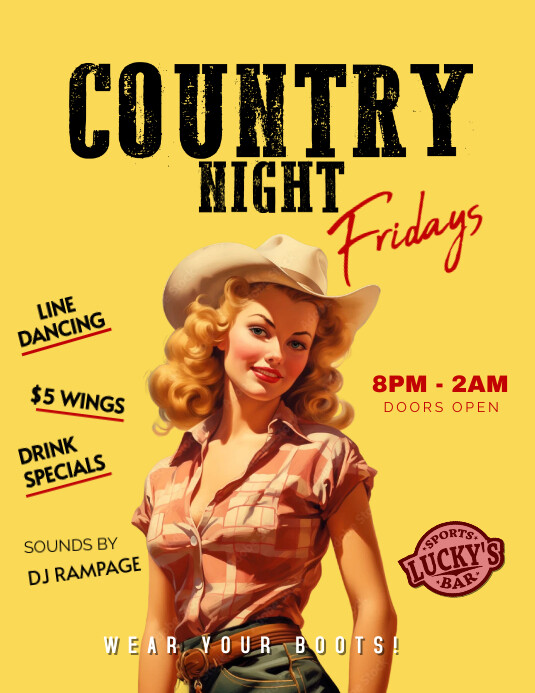 Modèle Hyper Contrast Country Flyer Retro Styling | PosterMyWall