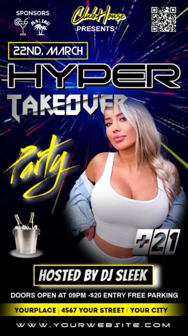 Copy of HYPER TAKEOVER PARTY FLYER TEMPLATE | PosterMyWall