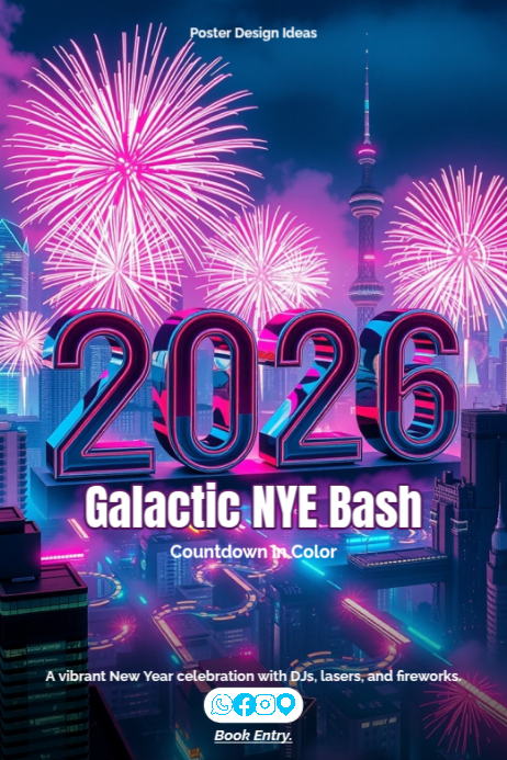 Plantilla de HyperNova Countdown – NYE 2026 Poster | PosterMyWall