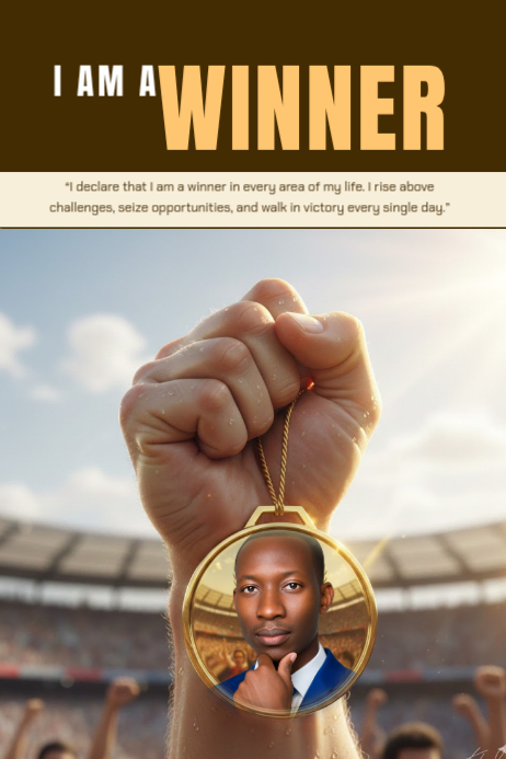I AM A WINNER Template | PosterMyWall
