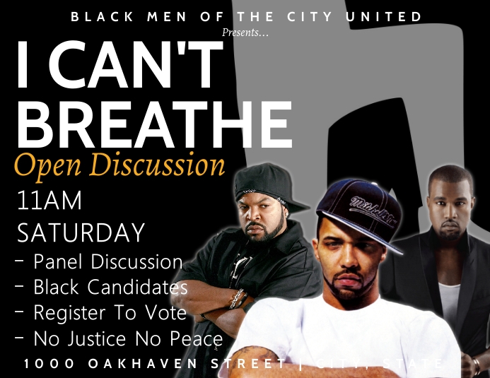I can't breathe discussion panel discussion Template | PosterMyWall