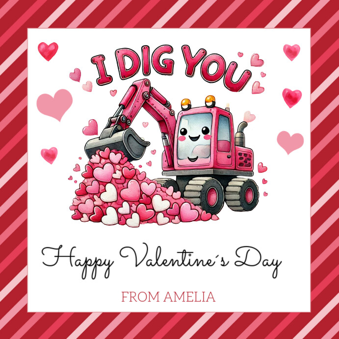 I Dig You Valentine Gift Tag PRINTABLE Template | PosterMyWall