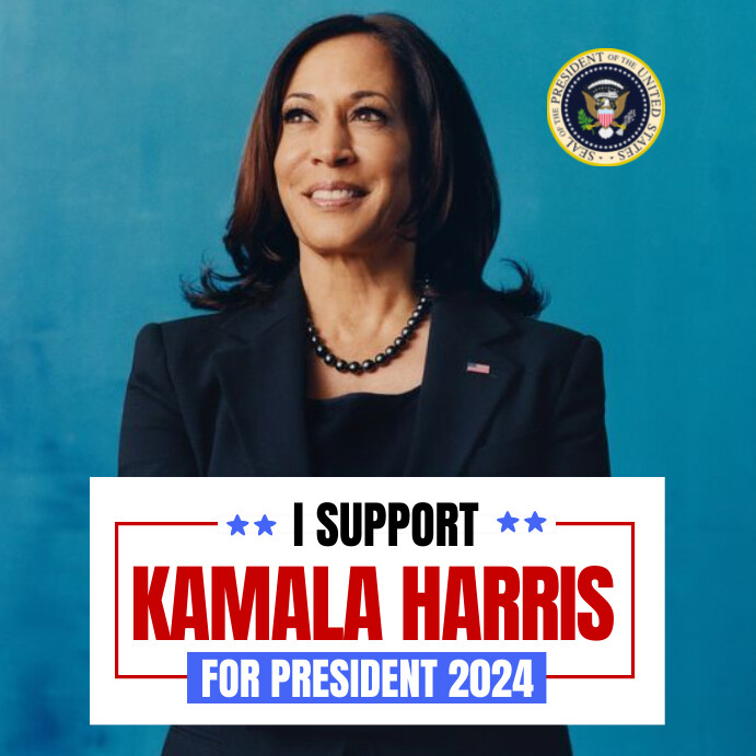 I Support Kamala Harris Social Media Design Template | PosterMyWall