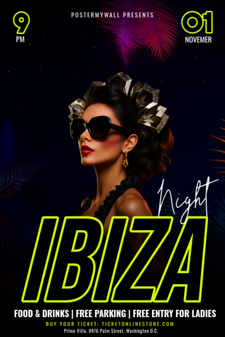 Ibiza Night Poster Template | PosterMyWall