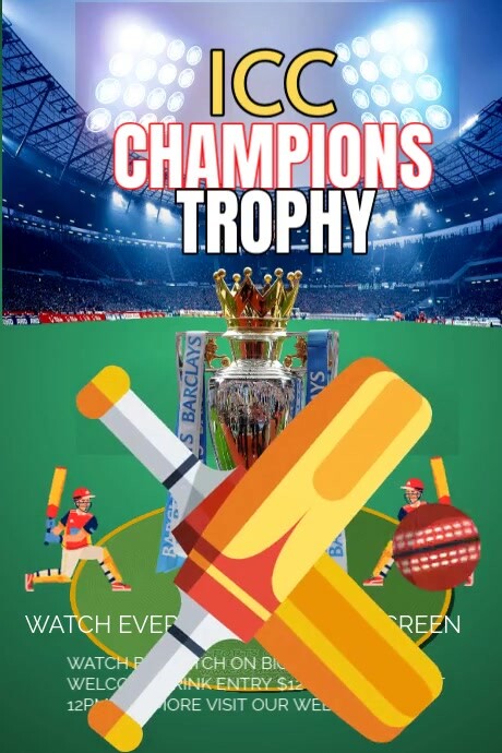 ICC CHAMPION TROPHY Template | PosterMyWall