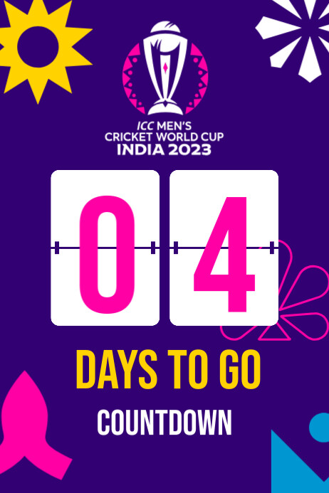 Copy of Icc Men's Cricket World Cup Countdown | PosterMyWall
