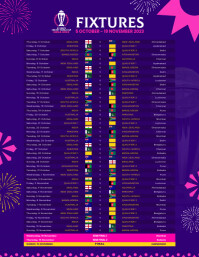 Icc Cricket World Cup Schedule Template | PosterMyWall