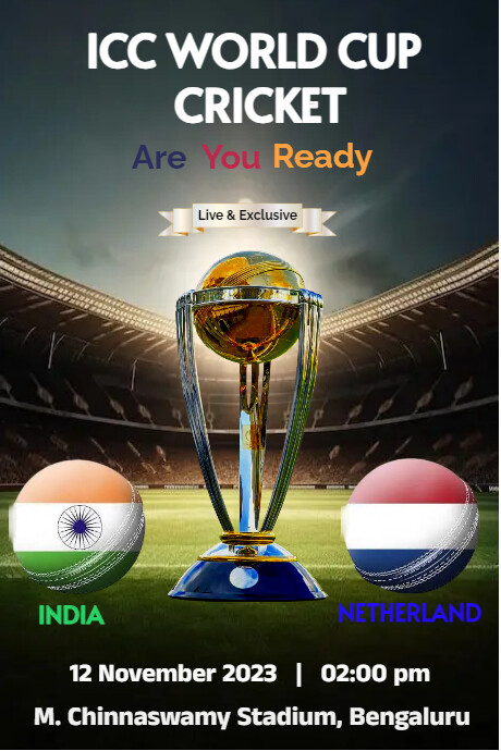 Modèle ICC World Cup Bangladesh VS Netherland poste | PosterMyWall