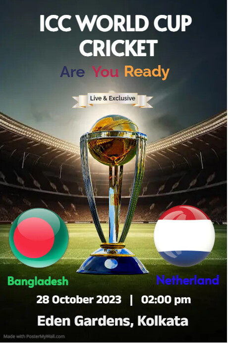 Copy of ICC World Cup ENGLAND VS SRI LANKA poster | PosterMyWall