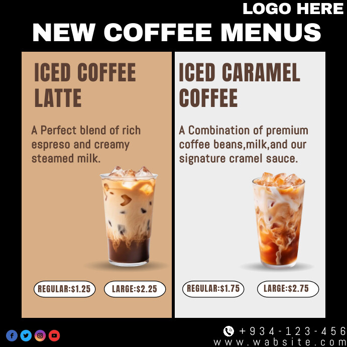 Ice Coffee Ads Template | PosterMyWall