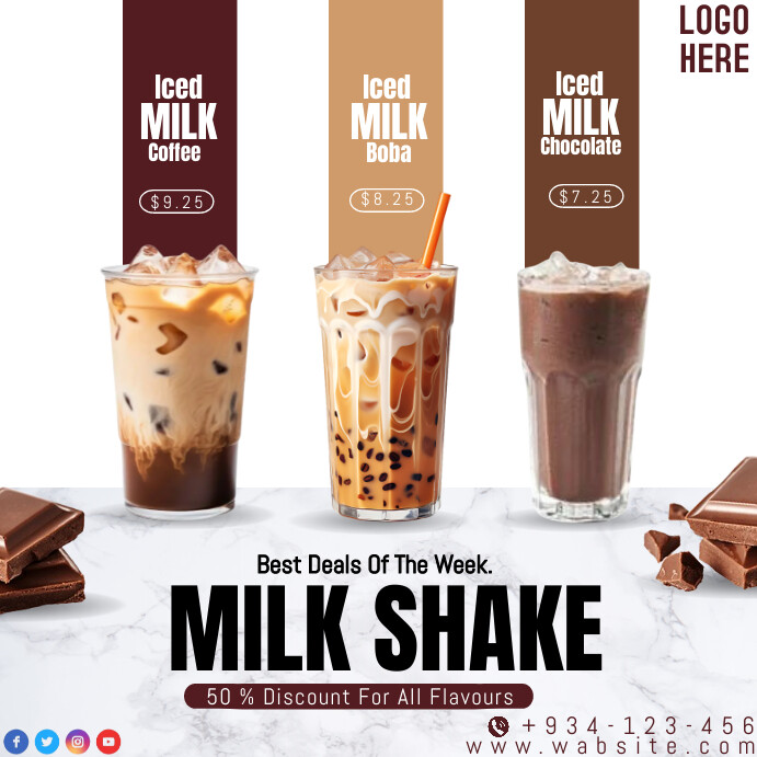 Ice coffee instagram ads template | PosterMyWall