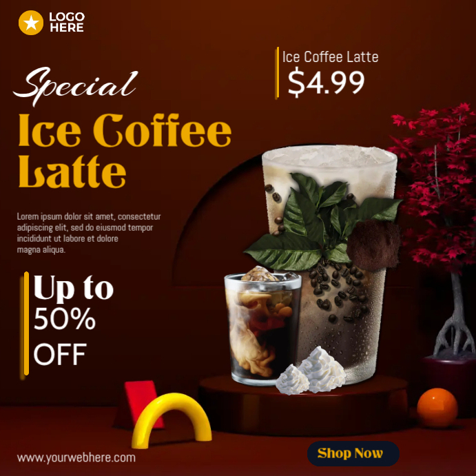 Ice Coffee Menu Template | PosterMyWall